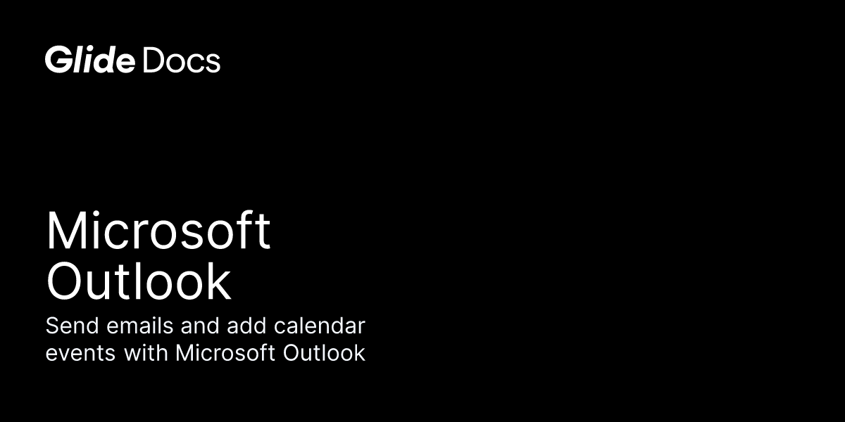 Microsoft Outlook | Glide Docs